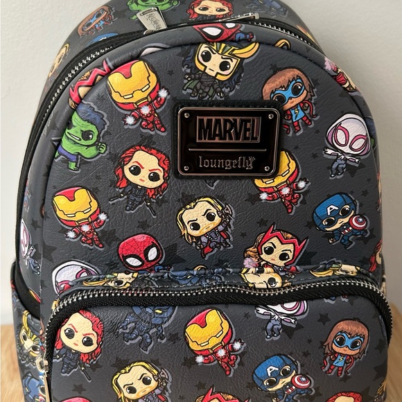 Loungefly | Bags | Loungefly Black Backpack With Marvel Character ...